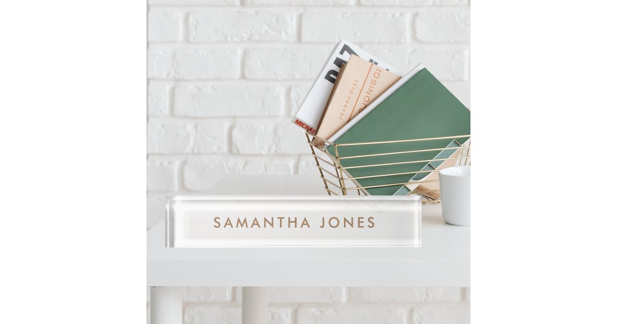 Minimalist Modern Desk Name Plate | Zazzle