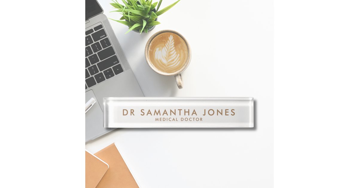 Minimalist Modern Desk Name Plate Nameplate | Zazzle