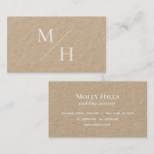 Minimalist Modern Diagonal Initials Monogram Kraft Business Card | Zazzle
