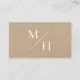 Minimalist Modern Diagonal Initials Monogram Kraft Business Card | Zazzle