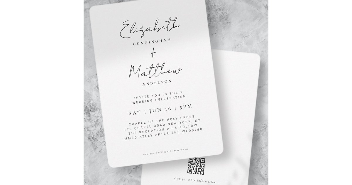 Minimalist Modern Elegant Chic Simple Wedding Invitation | Zazzle