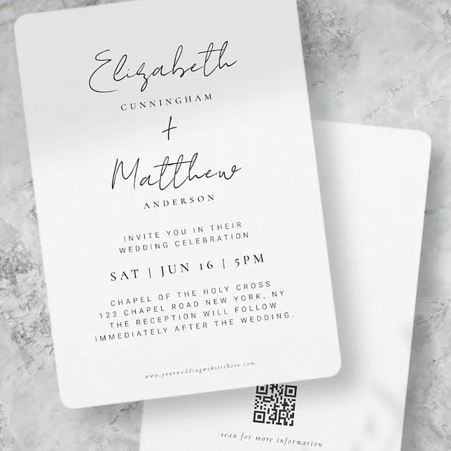 Minimalist Modern Elegant Chic Simple Wedding Invitation | Zazzle