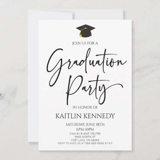 Minimalist Modern Elegant Graduation Party Invitation | Zazzle