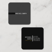 Minimalist Modern Elegant Jet & Black Square Business Card | Zazzle