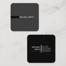 Minimalist Modern Elegant Jet & Black Square Business Card | Zazzle