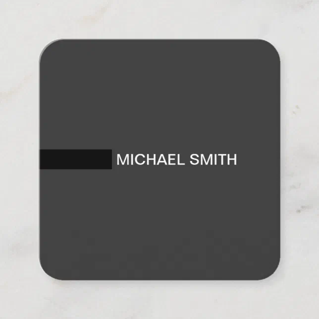 Minimalist Modern Elegant Jet & Black Square Business Card | Zazzle