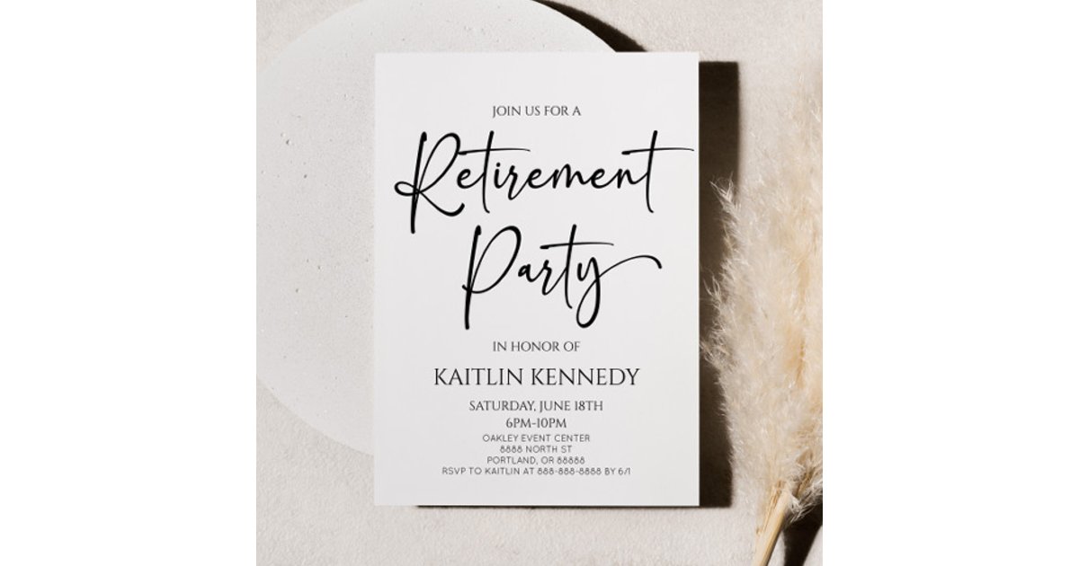Minimalist Modern Elegant Retirement Party Invitation | Zazzle