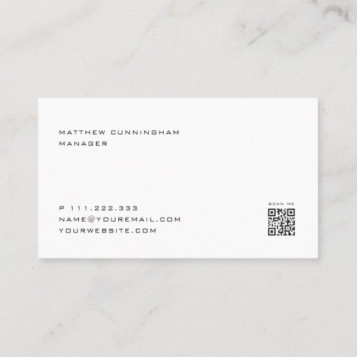 Minimalist Modern Elegant Simple Chic Scan QR Code Business Card | Zazzle