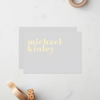 Minimalist modern elegant typography name note card | Zazzle