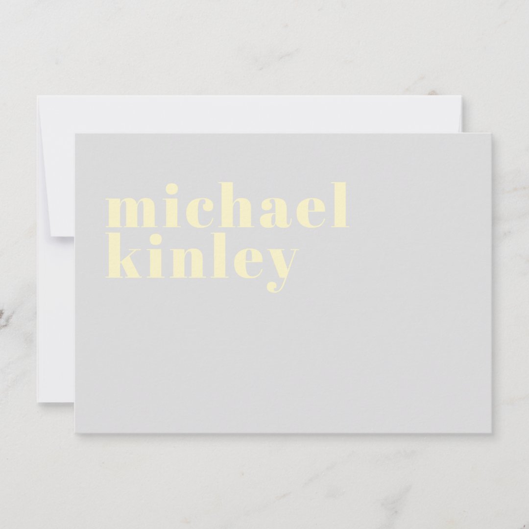 Minimalist modern elegant typography name note card | Zazzle