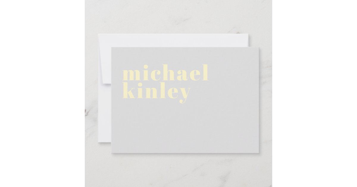 Minimalist modern elegant typography name note card | Zazzle
