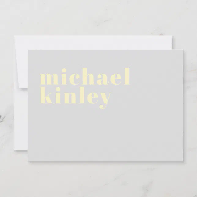 Minimalist modern elegant typography name note card | Zazzle