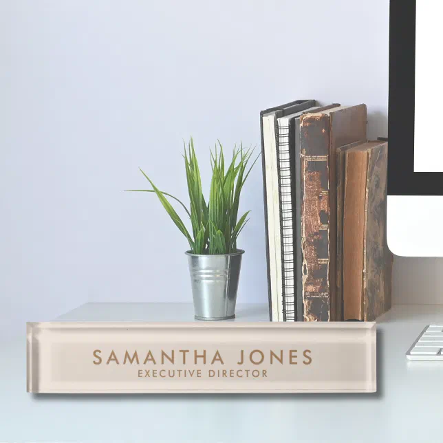 Minimalist Modern Executive Desk Name Plate | Zazzle