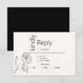 Minimalist Modern Floral Dusty Blue and Buff RSVP Card | Zazzle