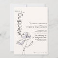 Minimalist Modern Floral Dusty Plum and Buff Invitation | Zazzle