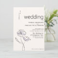 Minimalist Modern Floral Dusty Plum and Buff Invitation | Zazzle