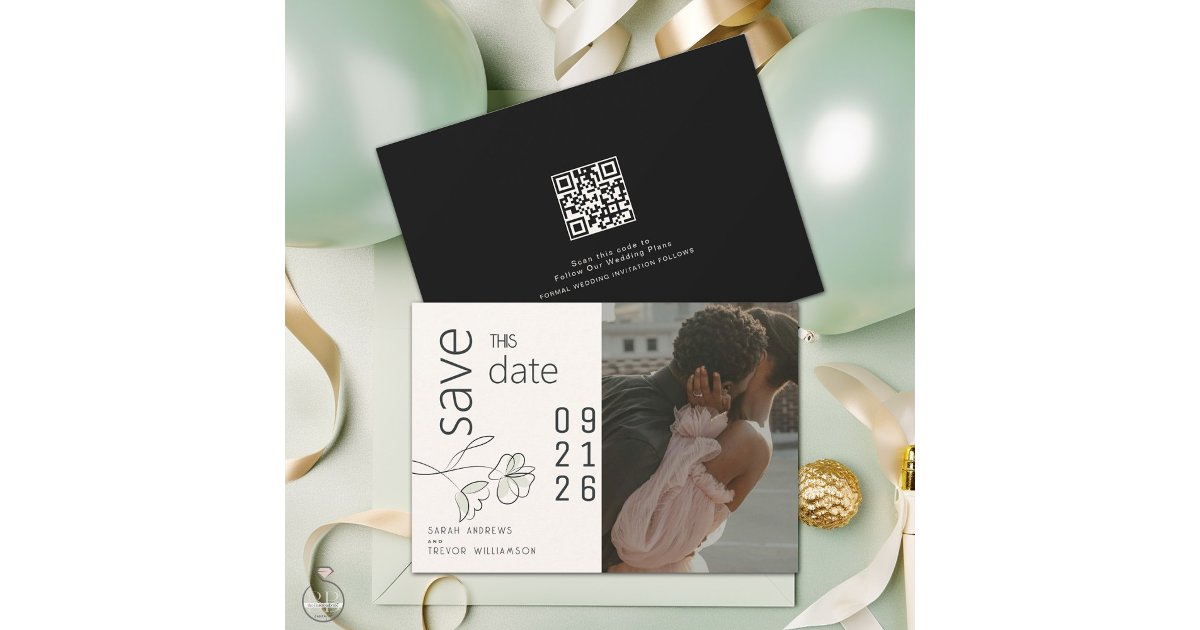 Minimalist Modern Floral Muted Sage and Buff Invitation | Zazzle