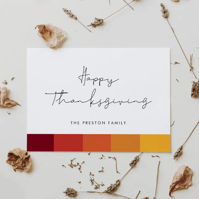 Minimalist modern Happy Thanksgiving Holiday Card | Zazzle