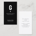 Minimalist Modern Initial on Black Business Card | Zazzle