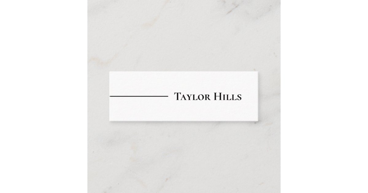 Minimalist Modern Line Name Monochrome Mini Business Card | Zazzle
