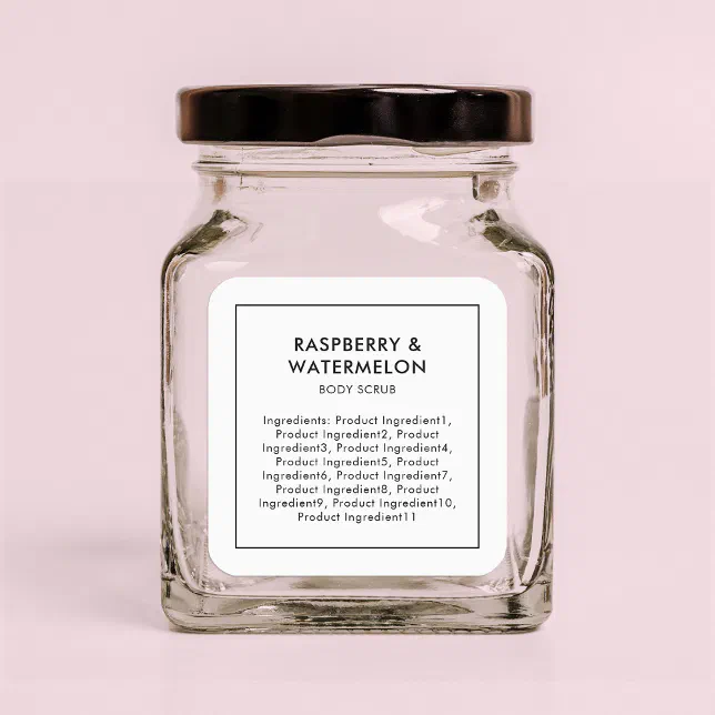 Minimalist Modern List of Ingredients Label | Zazzle