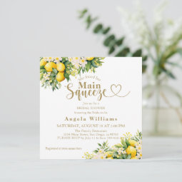Minimalist Modern Main Squeeze Bridal Shower Invitation | Zazzle