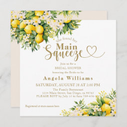 Minimalist Modern Main Squeeze Bridal Shower Invitation | Zazzle