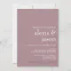 Minimalist Modern Mauve Wedding Invitation | Zazzle