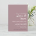 Minimalist Modern Mauve Wedding Invitation | Zazzle
