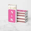 Minimalist Modern Monogram Hot Pink Wedding Matchboxes | Zazzle