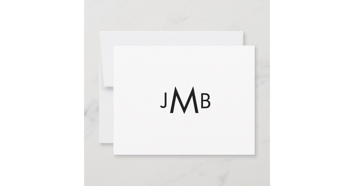 Minimalist, Modern Monogrammed Initials flat Thank You Card | Zazzle