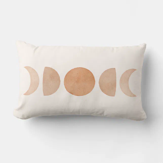 Minimalist & Modern Moon Phases Design Lumbar Pillow | Zazzle