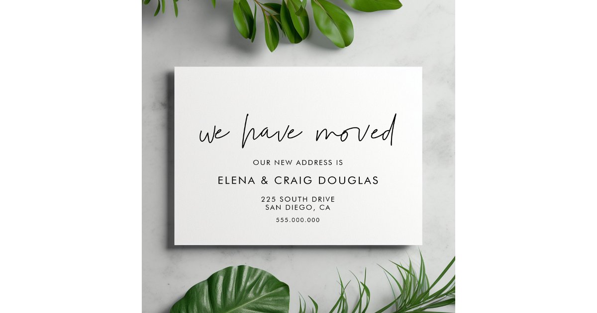 Minimalist modern moving announcement postcard | Zazzle