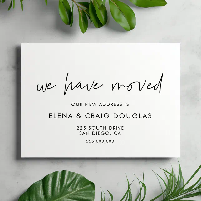 Minimalist modern moving announcement postcard | Zazzle