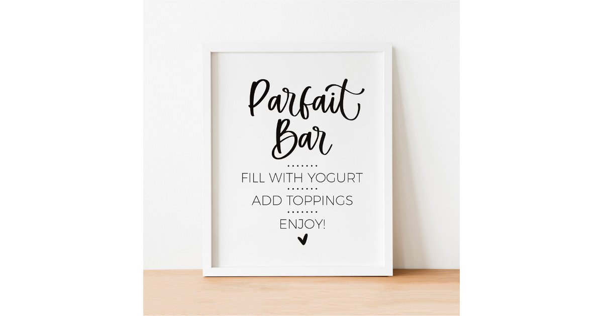 Minimalist Modern Parfait Bar Brunch Sign | Zazzle