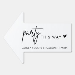 Minimalist Modern Party This Way Arrow Sign | Zazzle