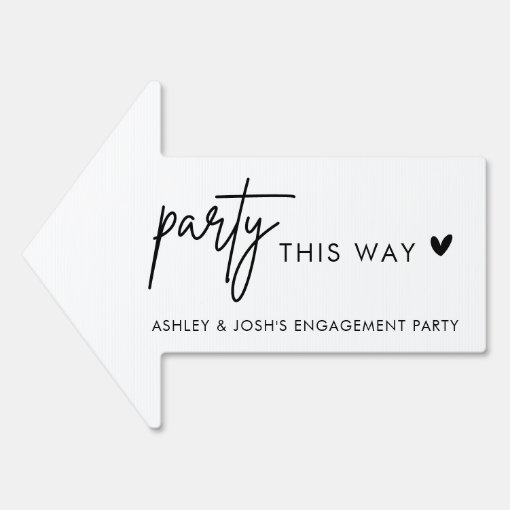 Minimalist Modern Party This Way Arrow Sign | Zazzle