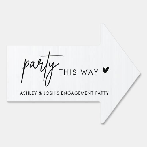 Minimalist Modern Party This Way Arrow Sign | Zazzle