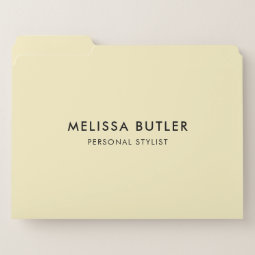 Minimalist Modern | Pastel Yellow File Folder | Zazzle