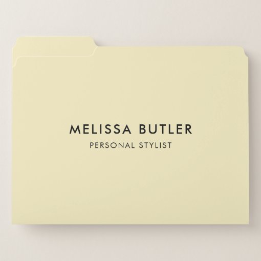 Minimalist Modern | Pastel Yellow File Folder | Zazzle