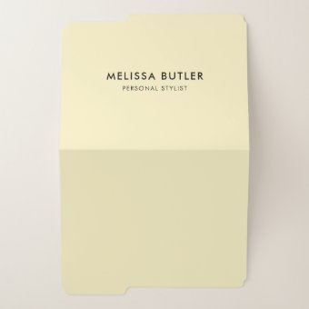 Minimalist Modern | Pastel Yellow File Folder | Zazzle