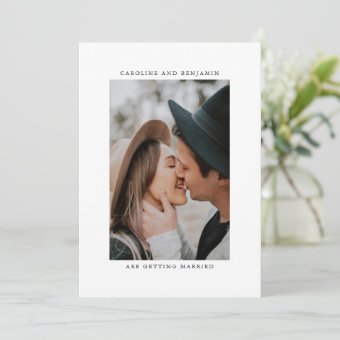 Minimalist Modern Photo Front Back Design Wedding Invitation | Zazzle