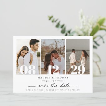 Minimalist modern photo Save the Date Invitation | Zazzle
