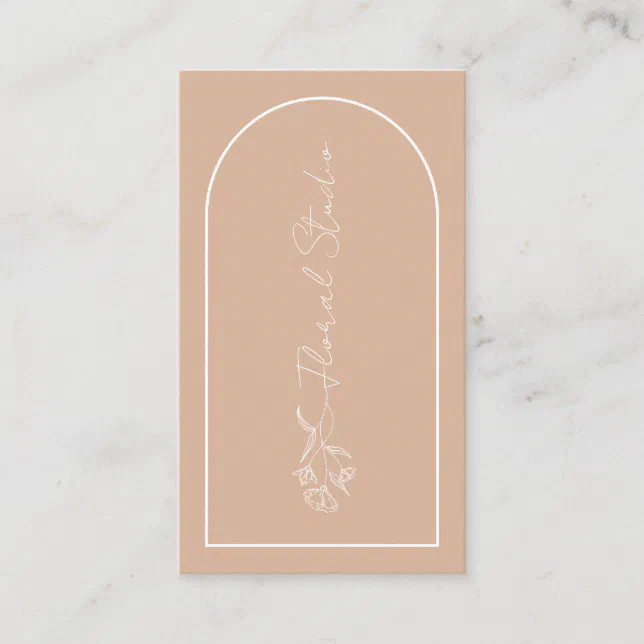 Minimalist Modern Pink Blush Arch Florist QR Code Business Card | Zazzle