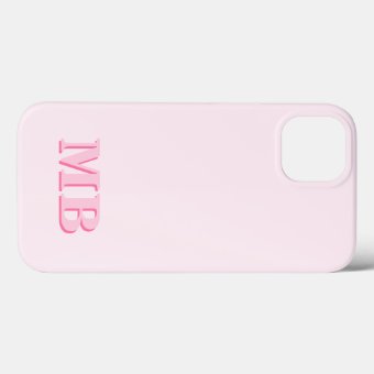 Minimalist Modern Pink Initial Monogram Case-Mate iPhone Case | Zazzle