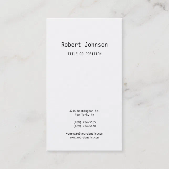 Minimalist Modern Plain Simple Unique Professional Business Card | Zazzle