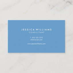 Minimalist Modern Professional | Blue Business Card | Zazzle