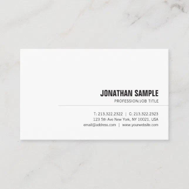 Minimalist Modern Professional Elegant Smart Plain Business Card | Zazzle
