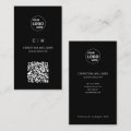 Minimalist Modern QR Code Monogram Name Business Card | Zazzle