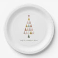 Minimalist Modern Scandi Simple Christmas Tree Paper Plates | Zazzle